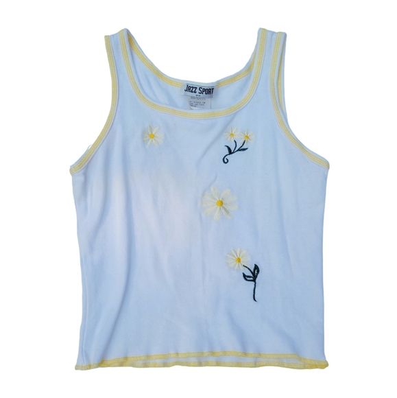Vintage | Shirts & Tops | Vintage 99s Embroidered Daisy Tank Top | Poshmark